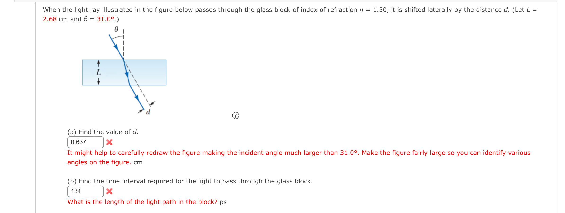 Solved When the light ray illustrated in the figure below | Chegg.com