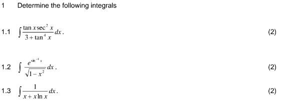 Solved 1 Determine the following integrals | Chegg.com