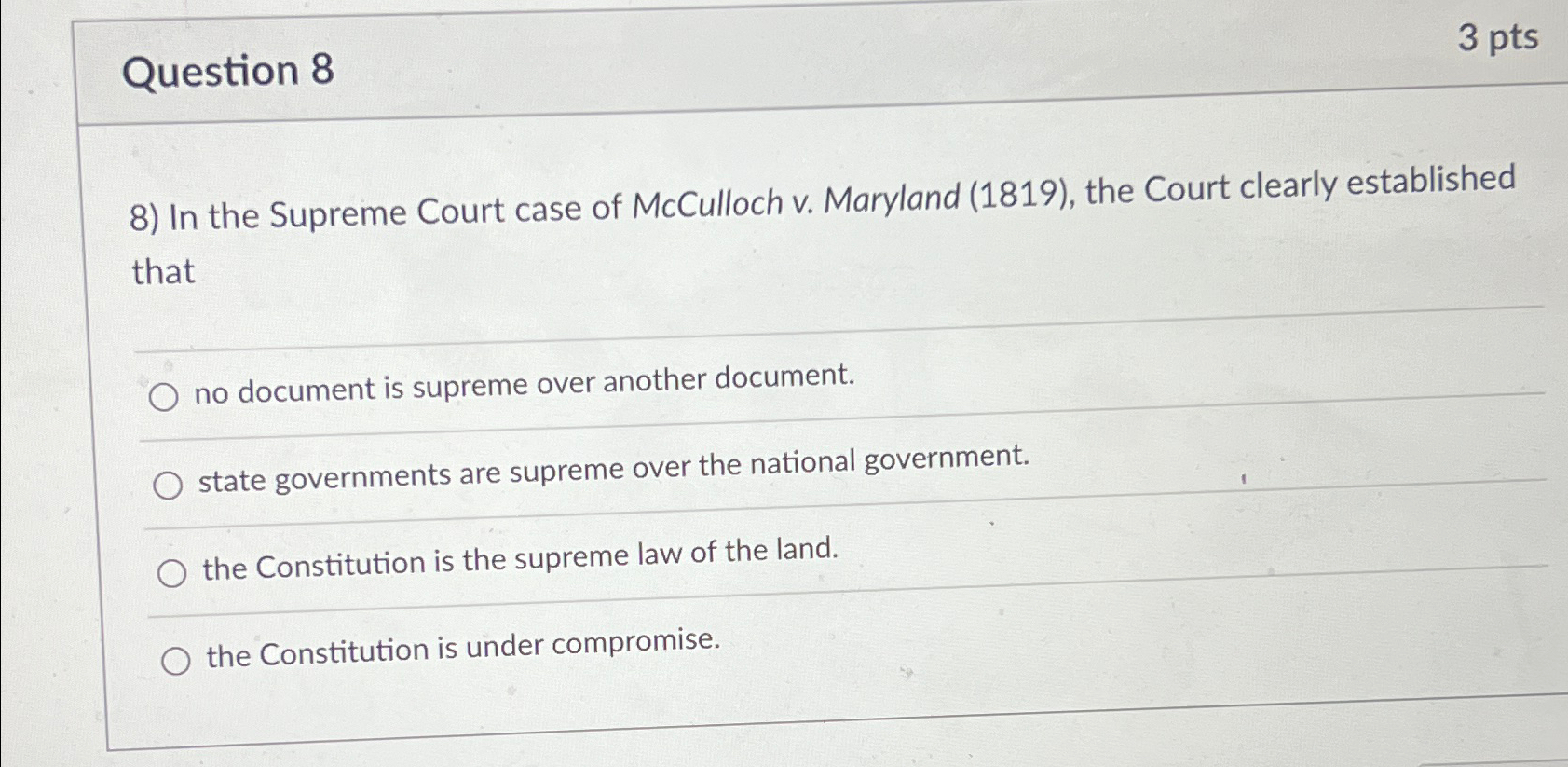 Solved Question 83 ﻿ptsIn the Supreme Court case of | Chegg.com