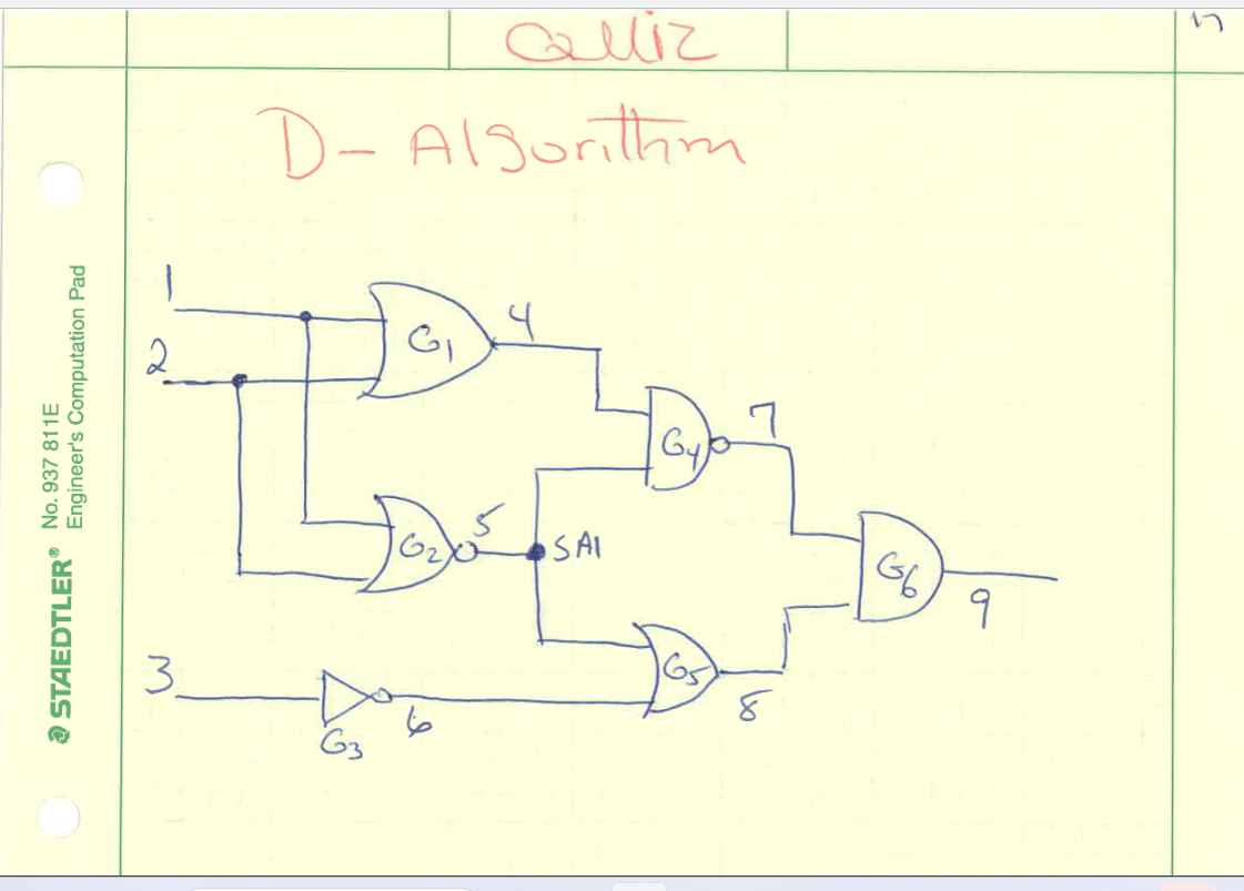 Solve The Given Circuit Using D Algorithm