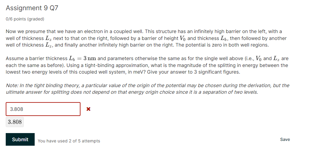 Solved Assignment 9 ﻿Q706 ﻿points (graded)Now we presume | Chegg.com