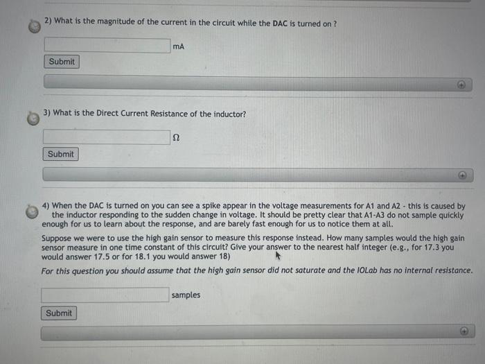 In an experiment, the DAC output of an IOLab is used | Chegg.com