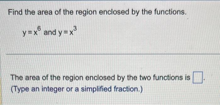 Solved Find the area of the region enclosed by the | Chegg.com