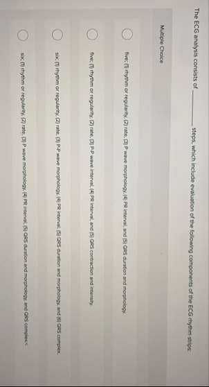Solved The ECG analysis consists of ﻿steps, which include | Chegg.com