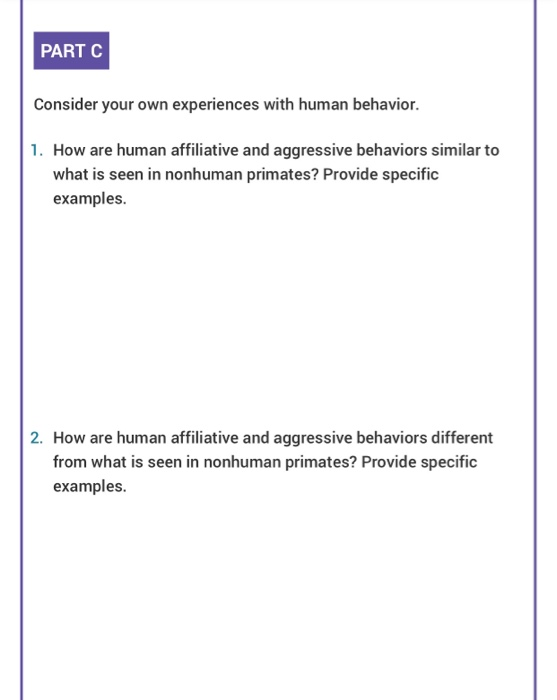 Solved EXERCISE 3 AFFILIATIVE VERSUS AGGRESSIVE BEHAVIOR | Chegg.com