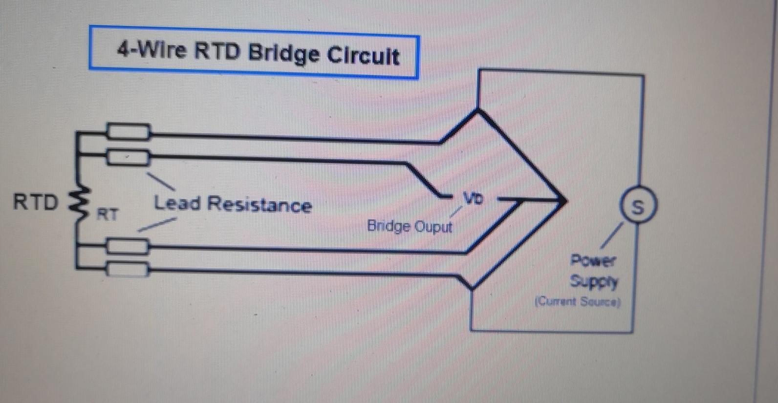 Solved 4-Wire RTD Bridge Circuit DO RTD Lead Resistance RT | Chegg.com
