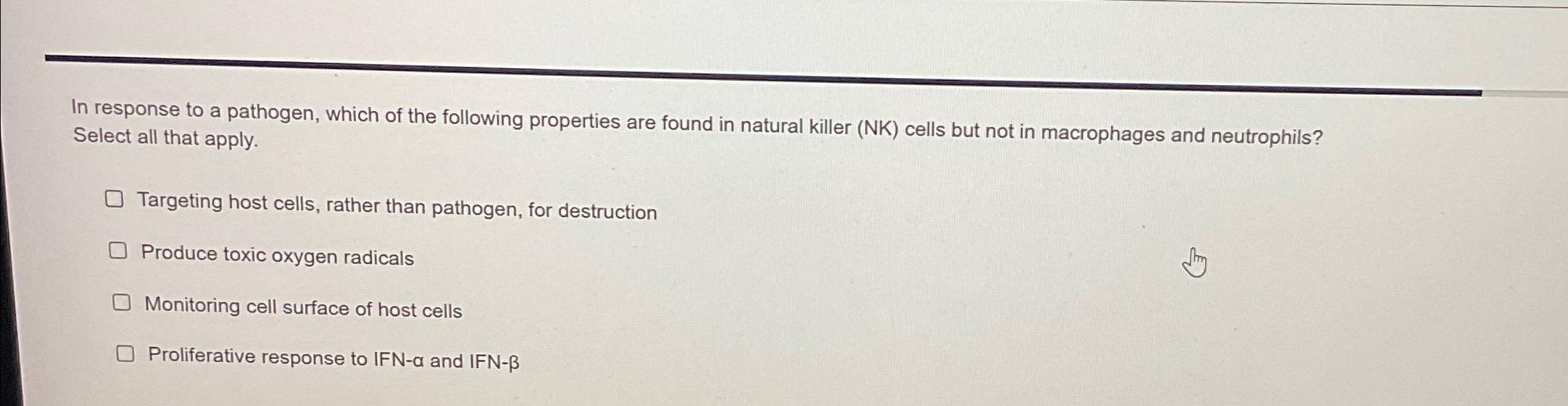 Solved In response to a pathogen, which of the following | Chegg.com