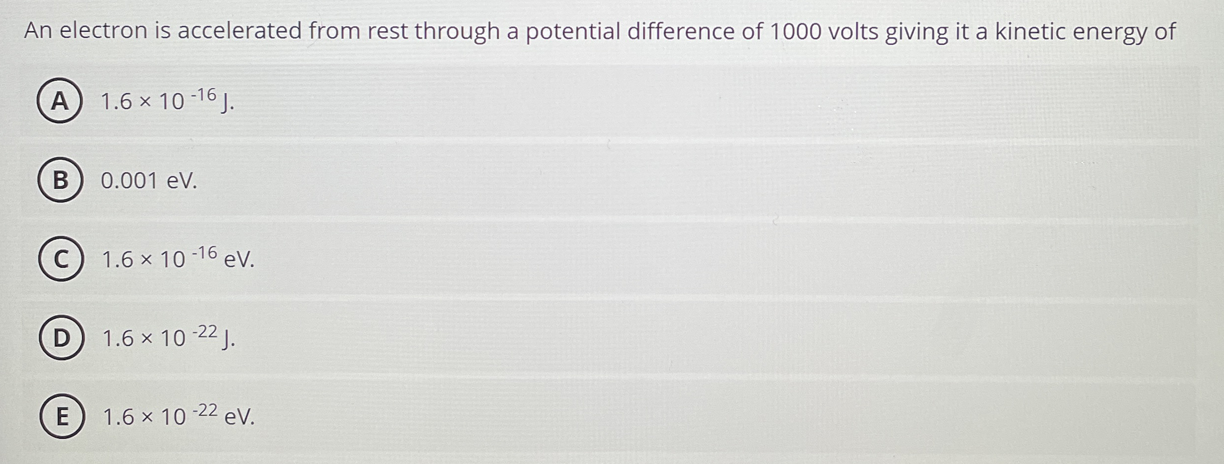 Solved An electron is accelerated from rest through a | Chegg.com