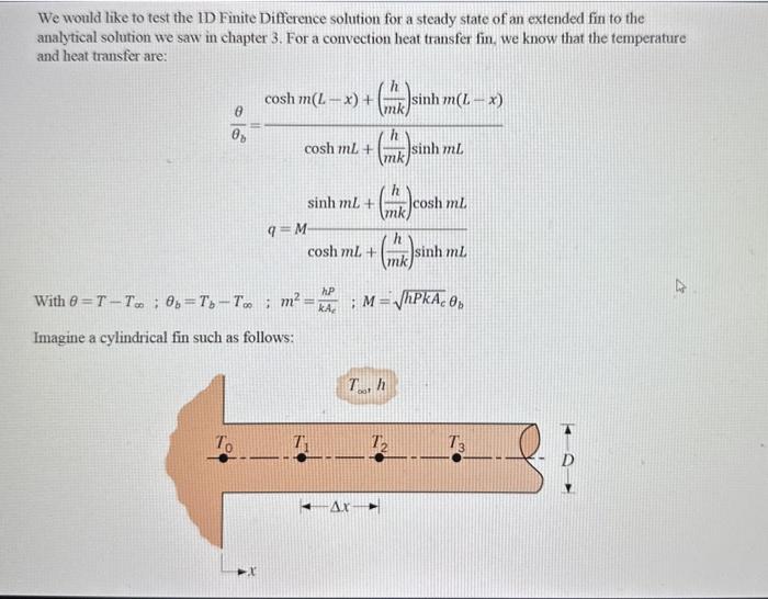 We would like to test the 1D Finite Difference | Chegg.com