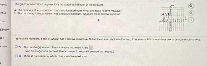 Solved tents The graph of a function f is given. Use the | Chegg.com