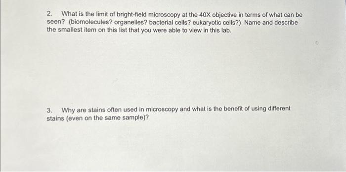 Solved 2. What is the limit of bright-field microscopy at | Chegg.com