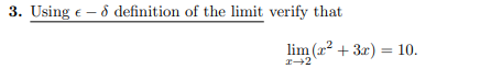 Using ε-δ ﻿definition of the limit verify | Chegg.com