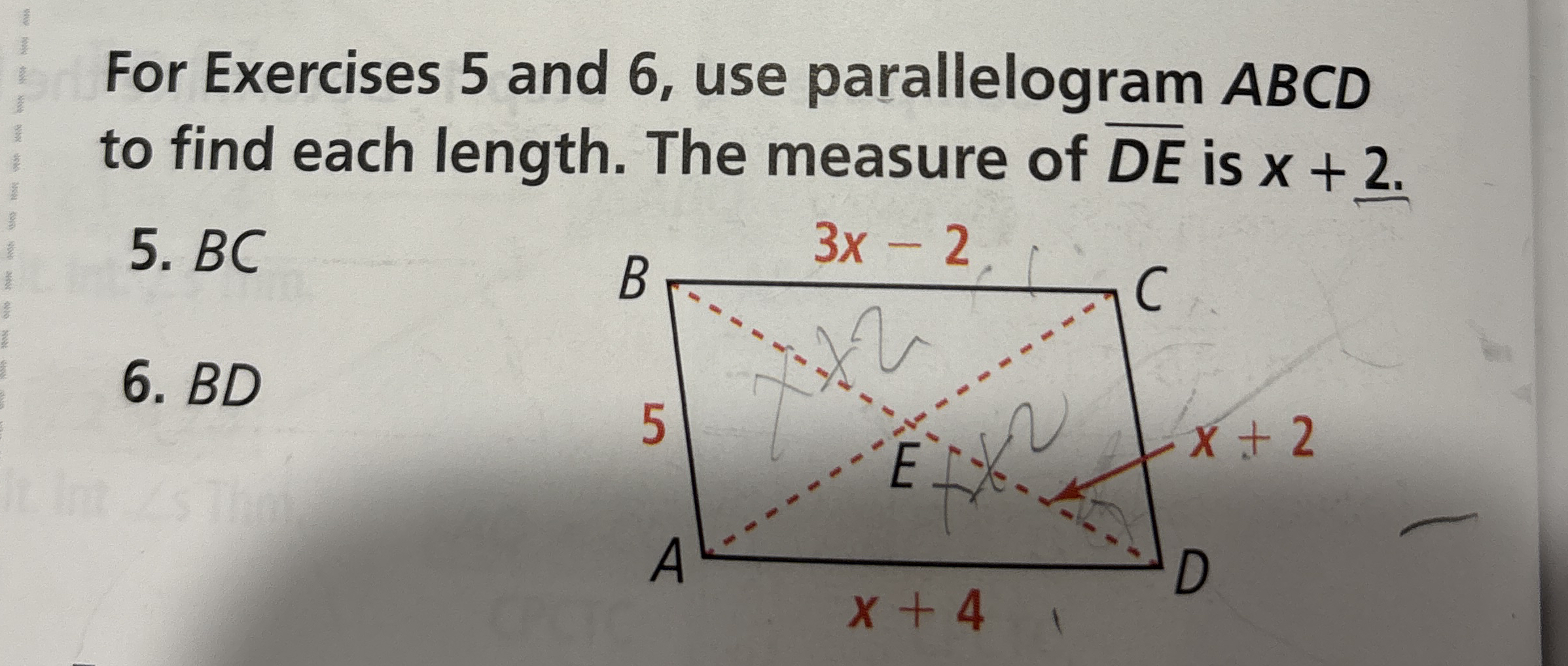 Solved For Exercises 5 ﻿and 6, ﻿use parallelogram ABCD to | Chegg.com