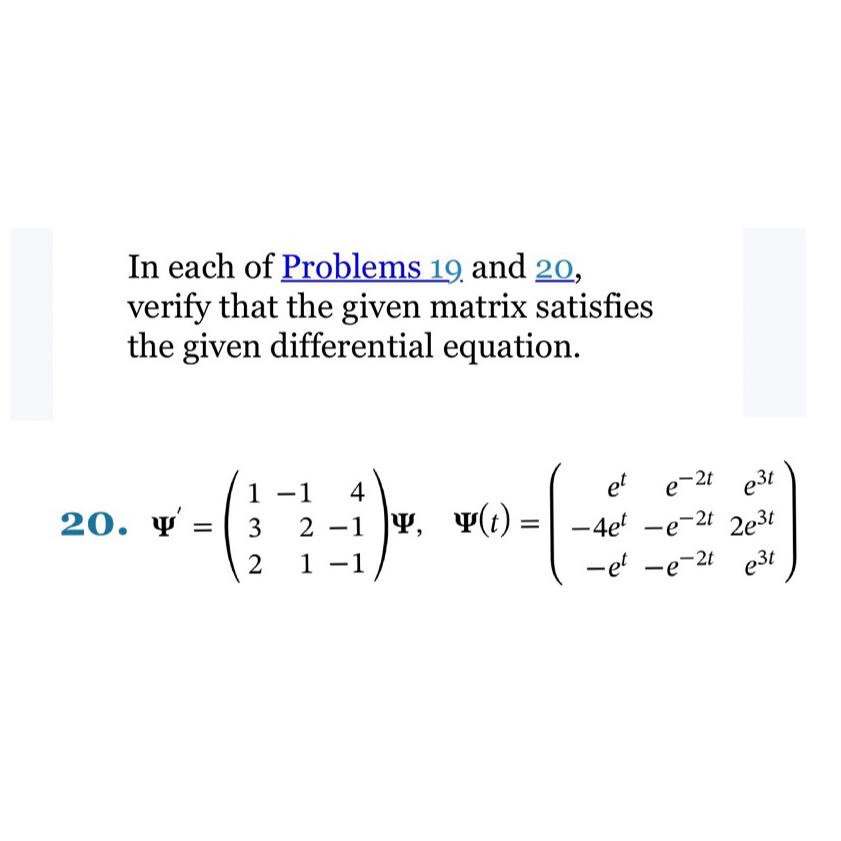 In each of Problems 19. ﻿and 20, ﻿verify that the | Chegg.com