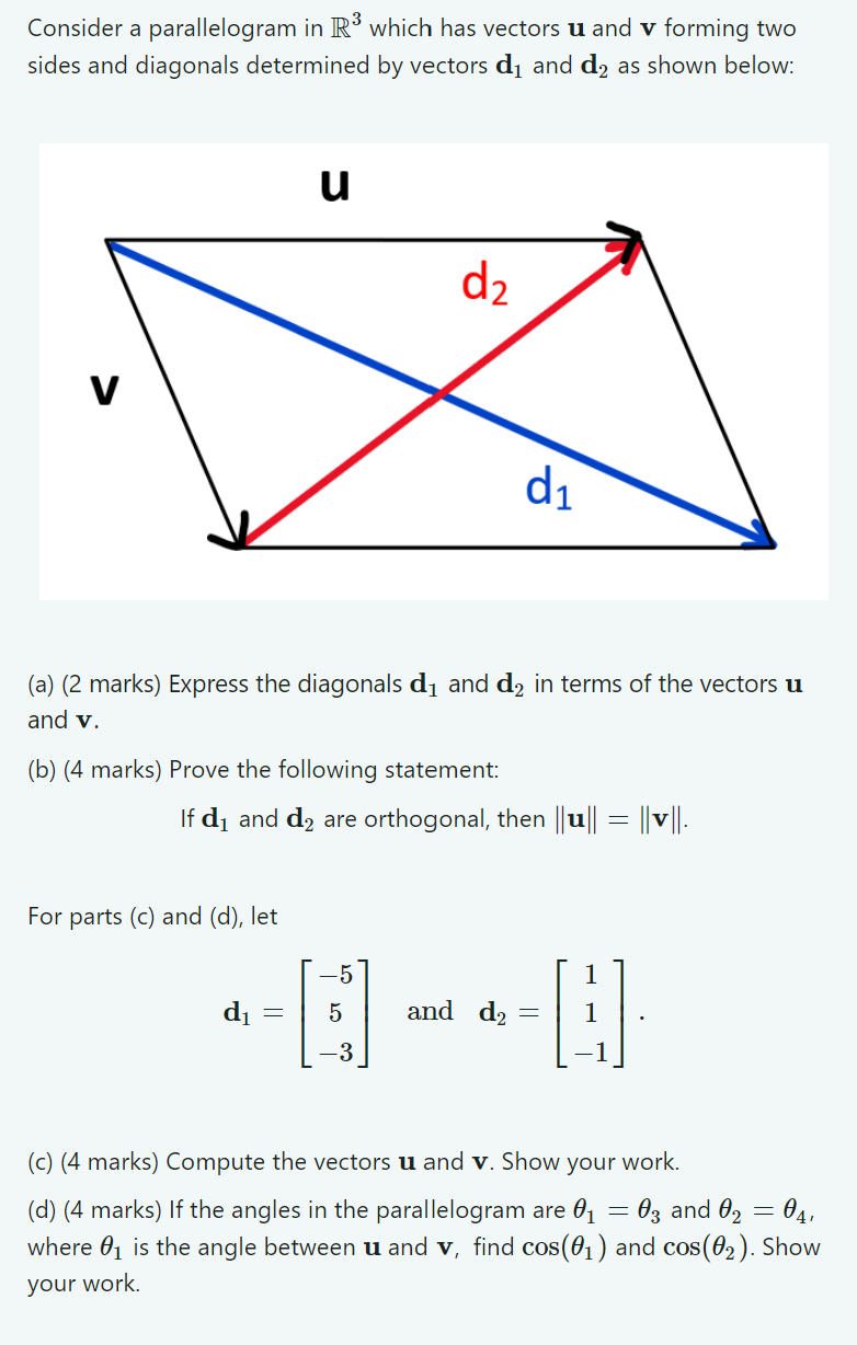 Solved Solve with all steps shownConsider a parallelogram in | Chegg.com