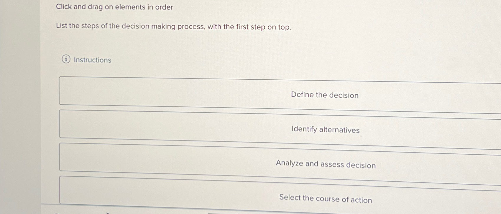 Solved Click and drag on elements in orderList the steps of | Chegg.com