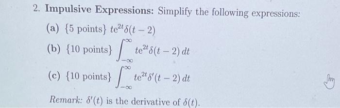 Solved Impulsive Expressions: Simplify the following | Chegg.com