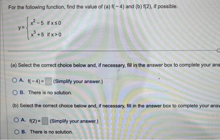 Solved For the following function, find the value of | Chegg.com