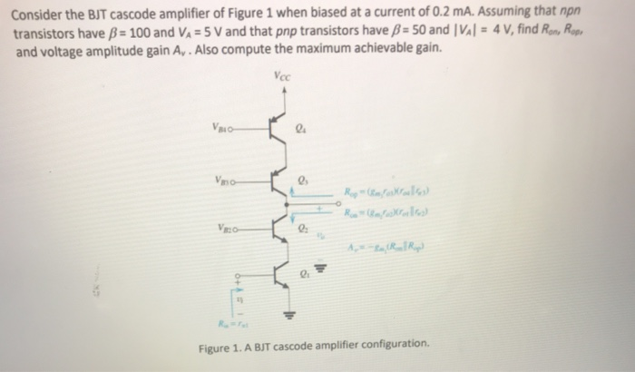 Solved Consider the BJT cascode amplifier of Figure 1 when | Chegg.com