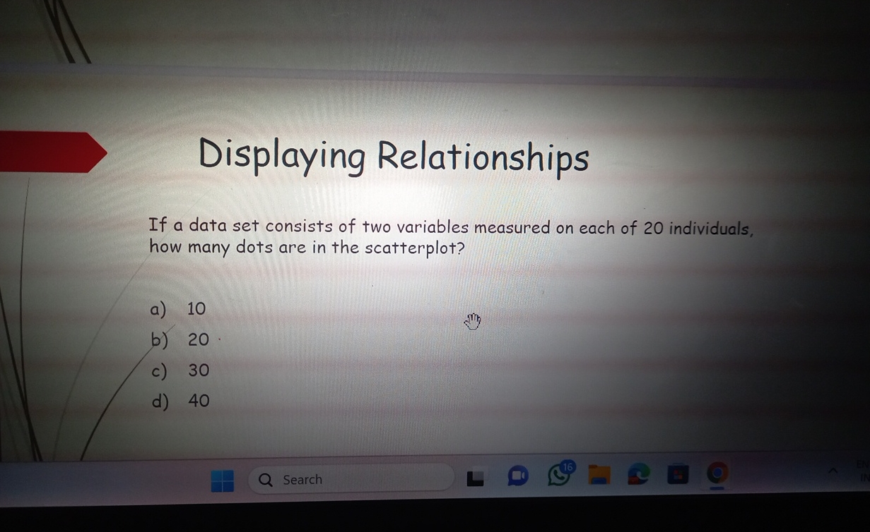 Solved Displaying RelationshipsIf a data set consists of two | Chegg.com
