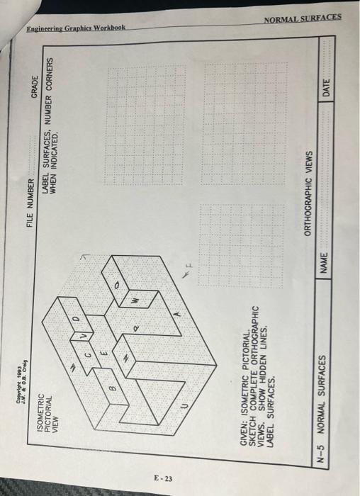 Solved NORMAL SURFACES Engineering Graphics Workbook | Chegg.com Solved NORMAL SURFACES Engineering Graphics Workbook | Chegg.com