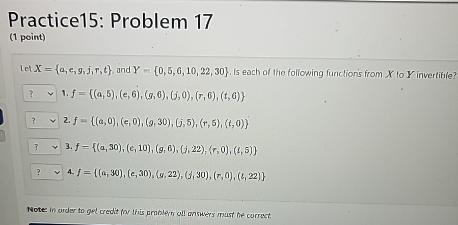 Solved Practice15: Problem 17(1 ﻿point)Let x={a,e,g,j,r,t}, | Chegg.com