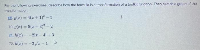 Solved For the following exercises, describe how the formula | Chegg.com