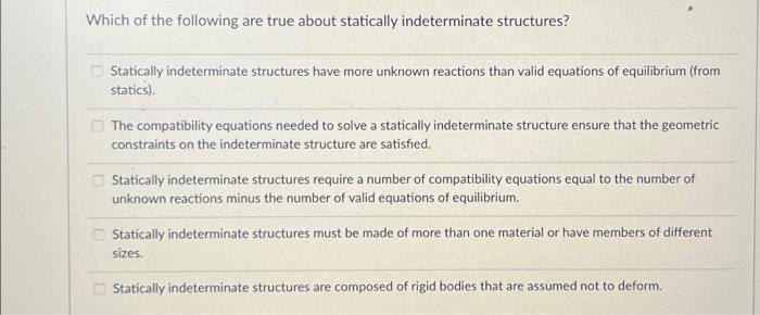 Solved Which of the following are true about statically | Chegg.com