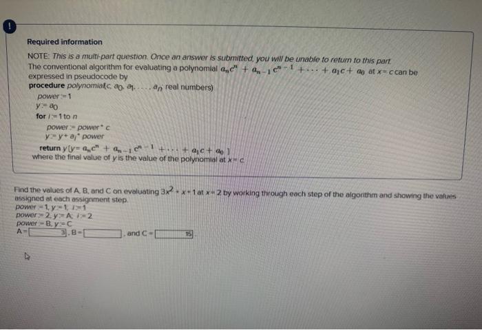 Solved Required information NOTE: This is a multi-part | Chegg.com