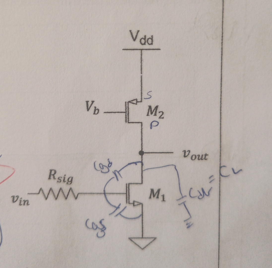Consider a CS stage shown with Rsig =10kΩ ﻿in Fig. | Chegg.com