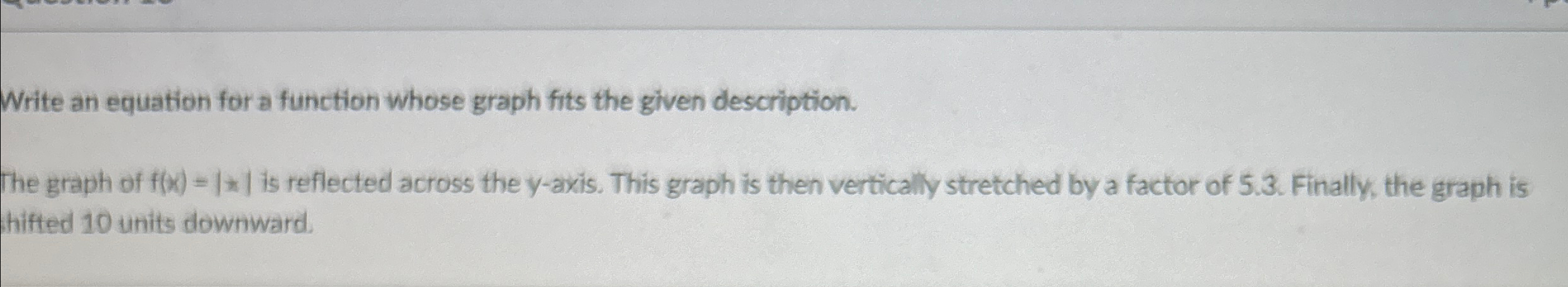 Solved Write an equation for a function whose graph fits the | Chegg.com