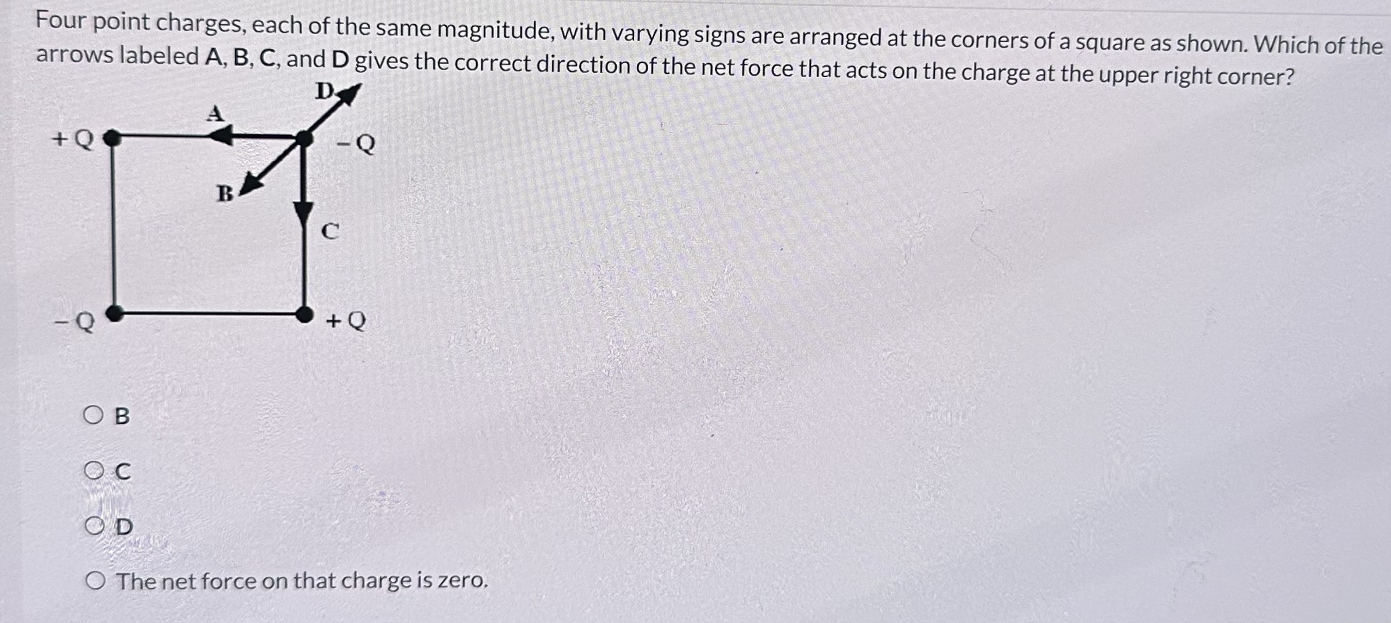 Solved Four point charges, each of the same magnitude, with | Chegg.com