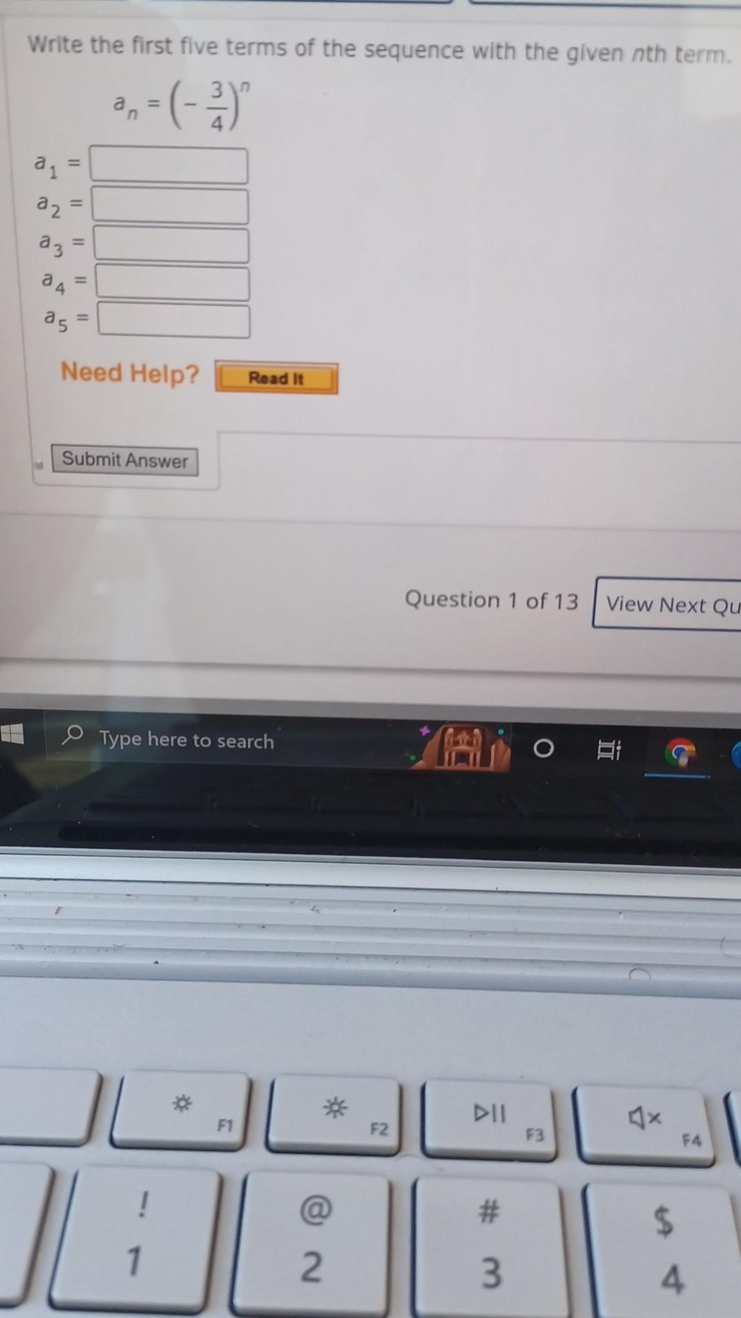 Solved Write the first five terms of the sequence with the | Chegg.com