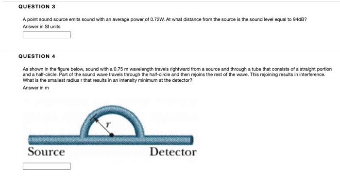 Solved A point sound source emits sound with an average | Chegg.com