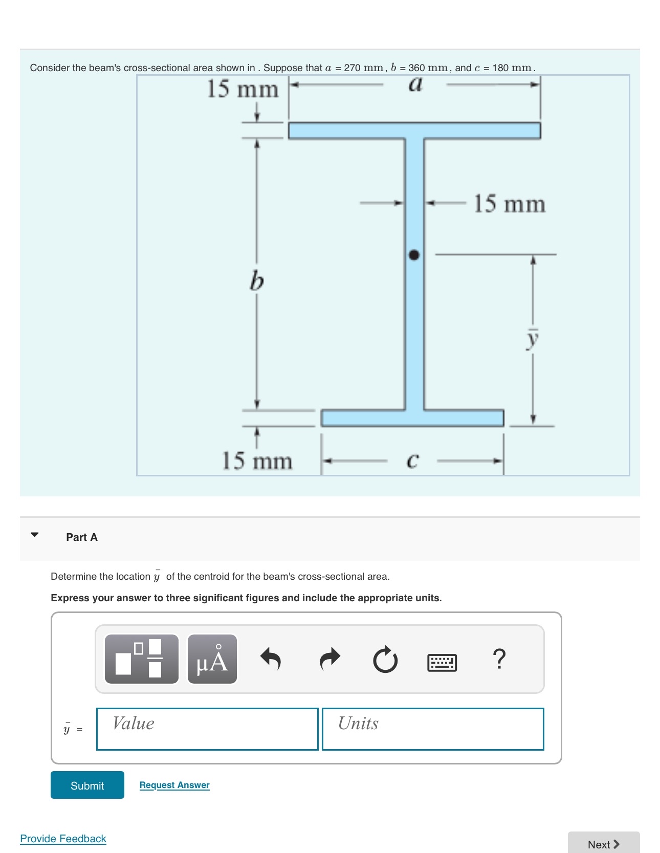Solved Consider the beam's cross-sectional area shown in . | Chegg.com
