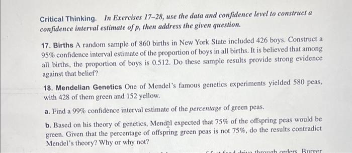 Solved Constructing and Interpreting Confidence Intervals. | Chegg.com