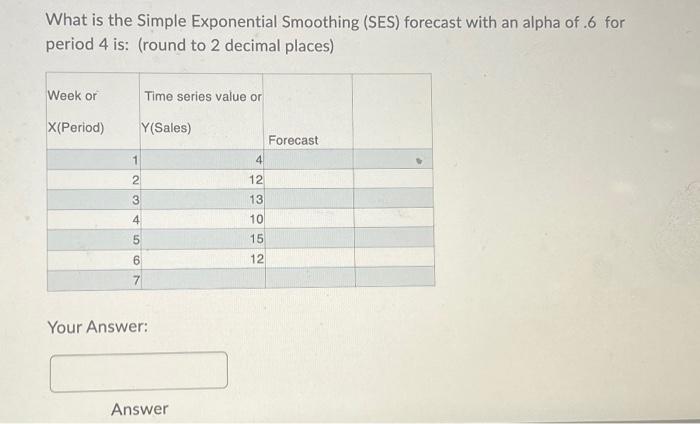 Solved What Is The Forecast For Period 4 When Three Period 7534