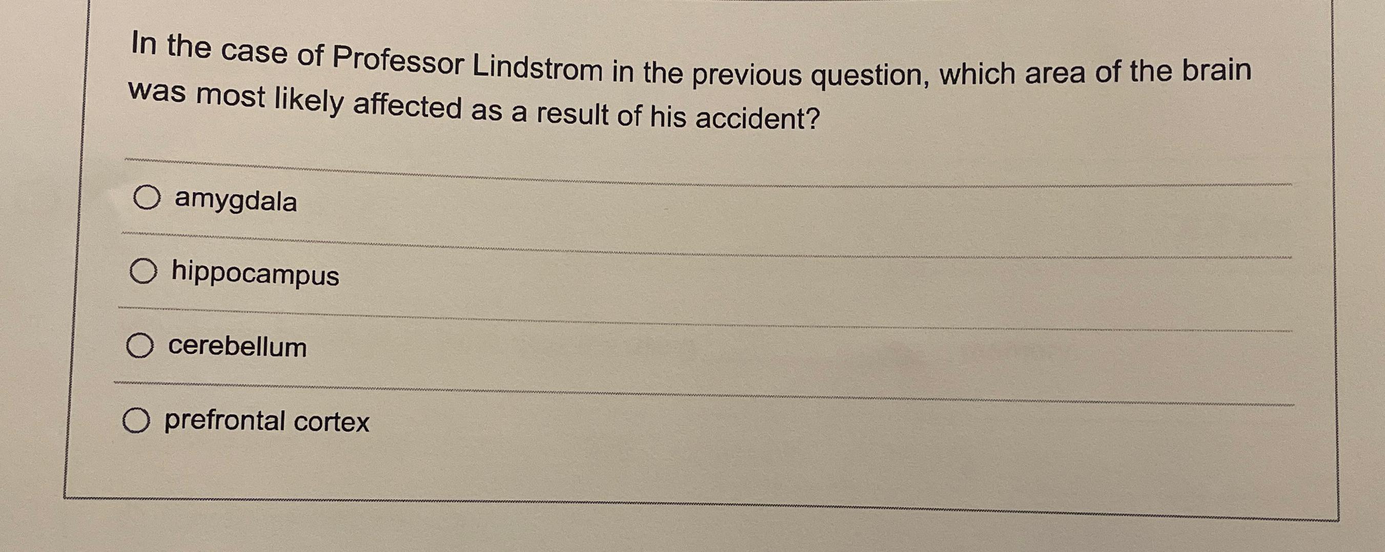 Solved In the case of Professor Lindstrom in the previous | Chegg.com