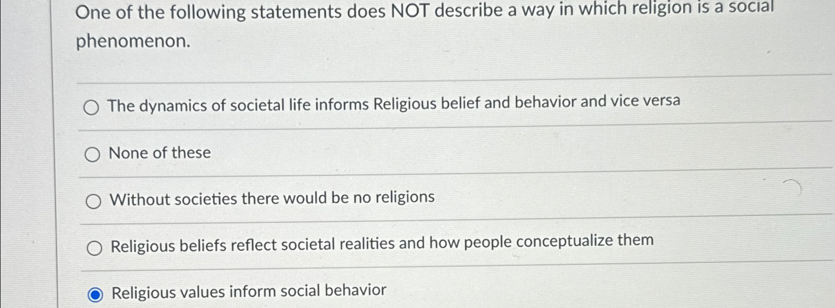 Solved One of the following statements does NOT describe a | Chegg.com