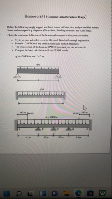 Solved Homework#1 (Computer-Aided Structural Design) Define | Chegg.com