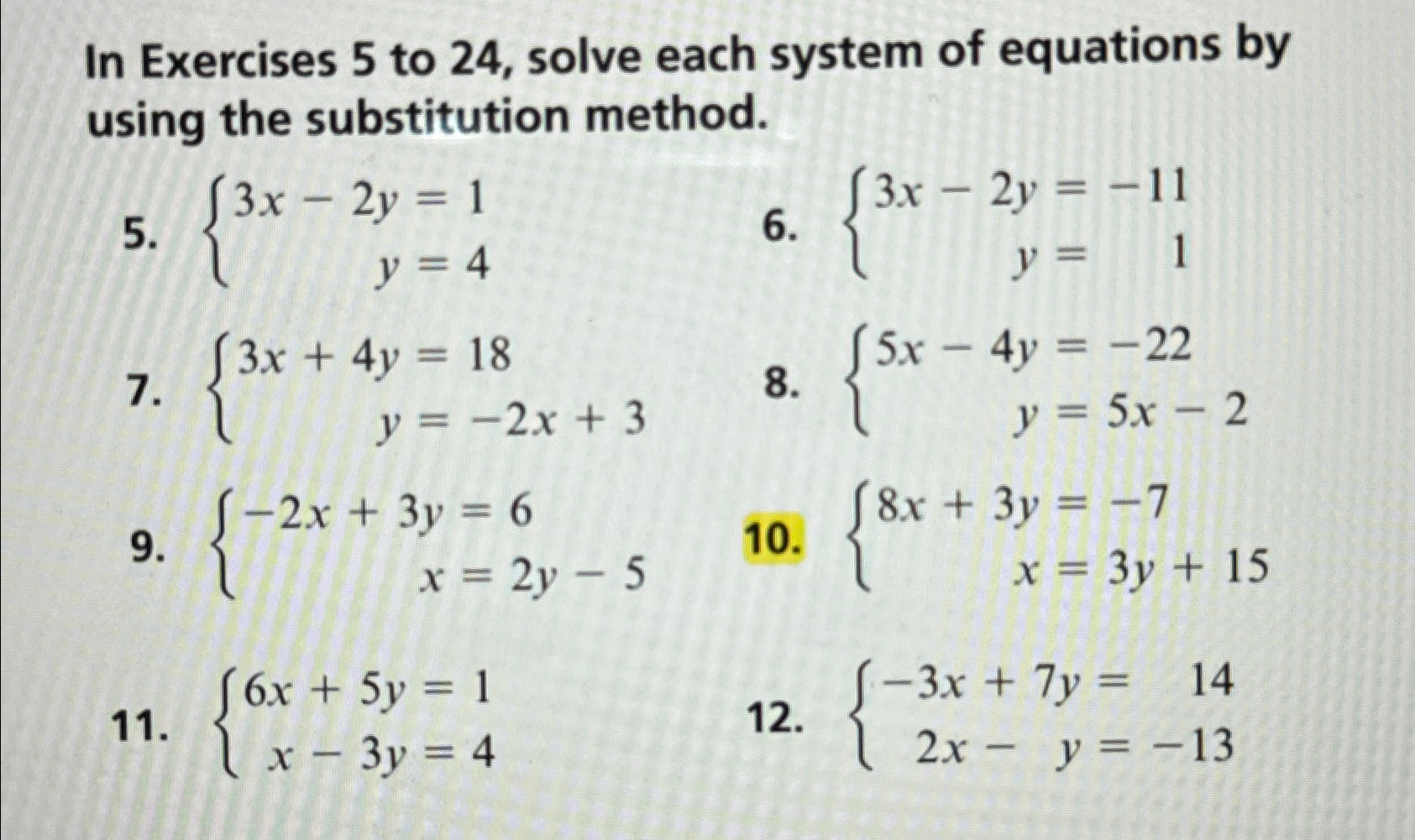 Solved In Exercises 5 ﻿to 24, ﻿solve each system of | Chegg.com