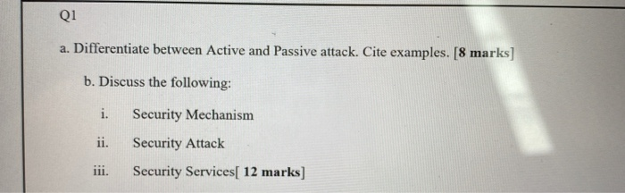 Solved Q1 a. Differentiate between Active and Passive | Chegg.com