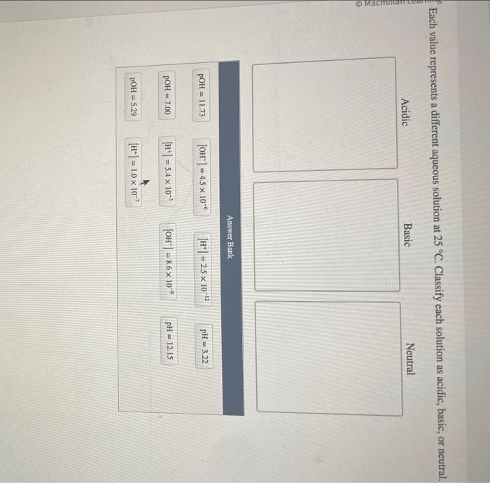 Solved Each value represents a different aqueous solution at | Chegg.com