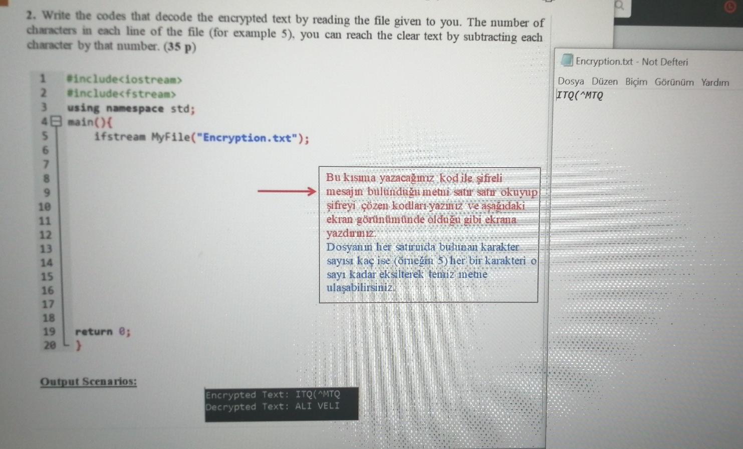 Solved 2. Write the codes that decode the encrypted text by | Chegg.com