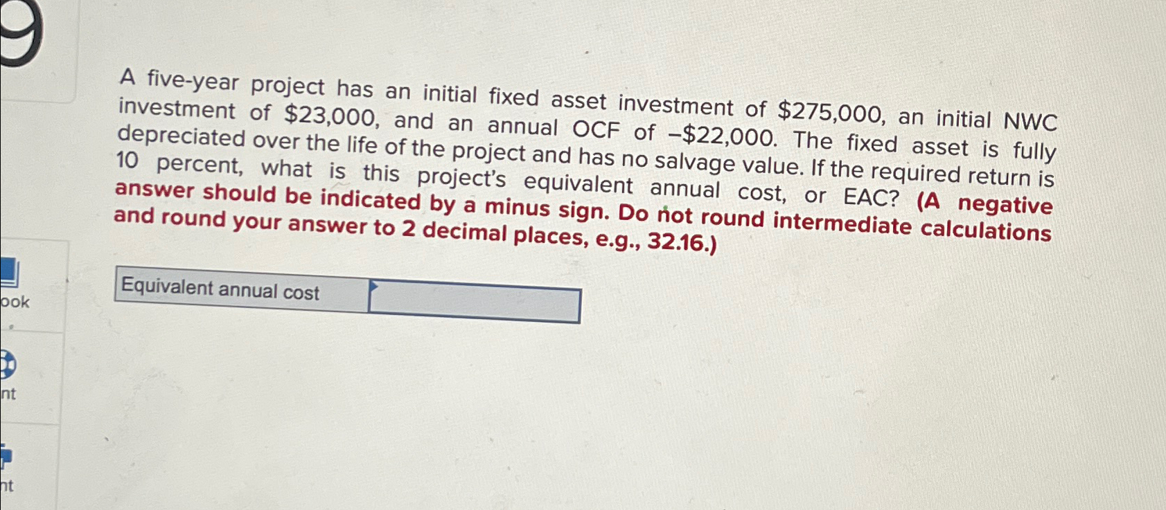 Solved A five-year project has an initial fixed asset | Chegg.com