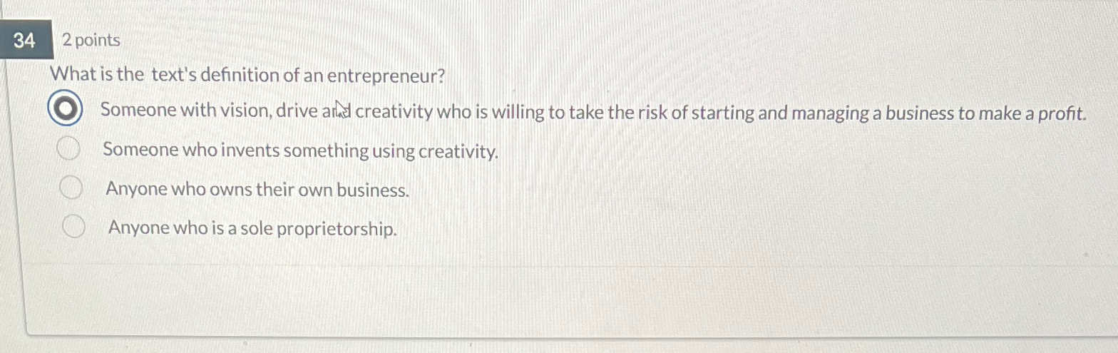 Solved 342 ﻿pointsWhat is the text's definition of an | Chegg.com