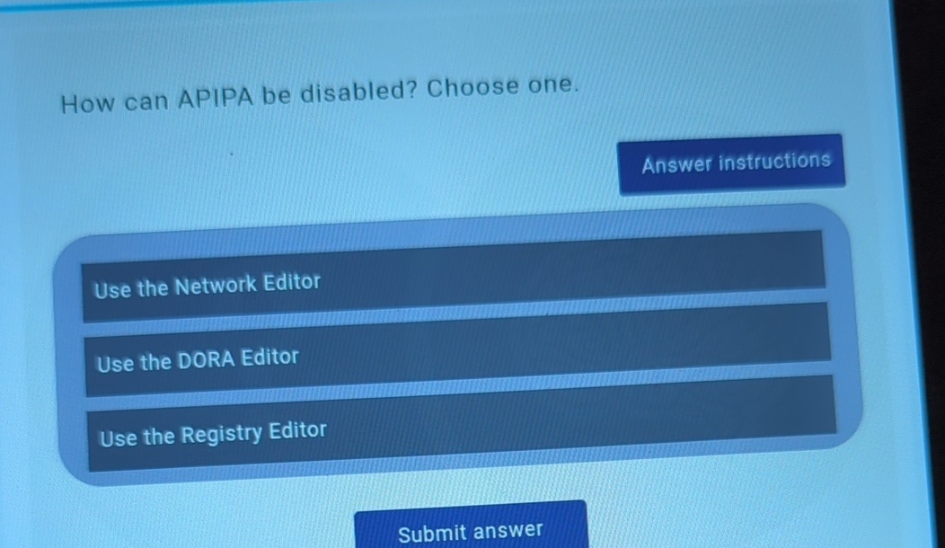 Solved How can APIPA be disabled? Choose one.Use the Network | Chegg.com