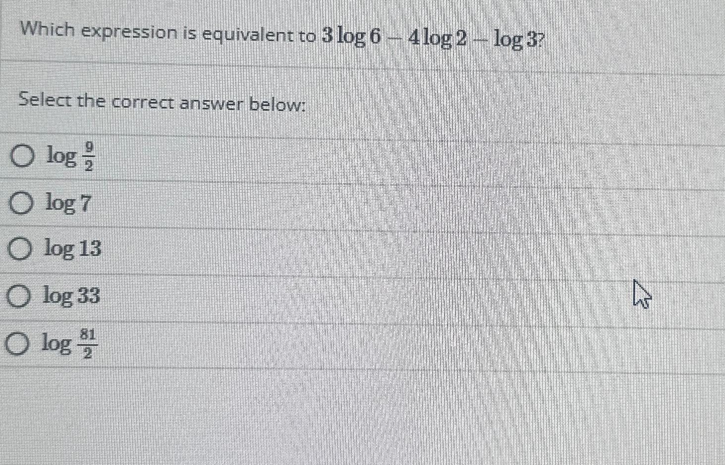 Solved Which expression is equivalent to | Chegg.com