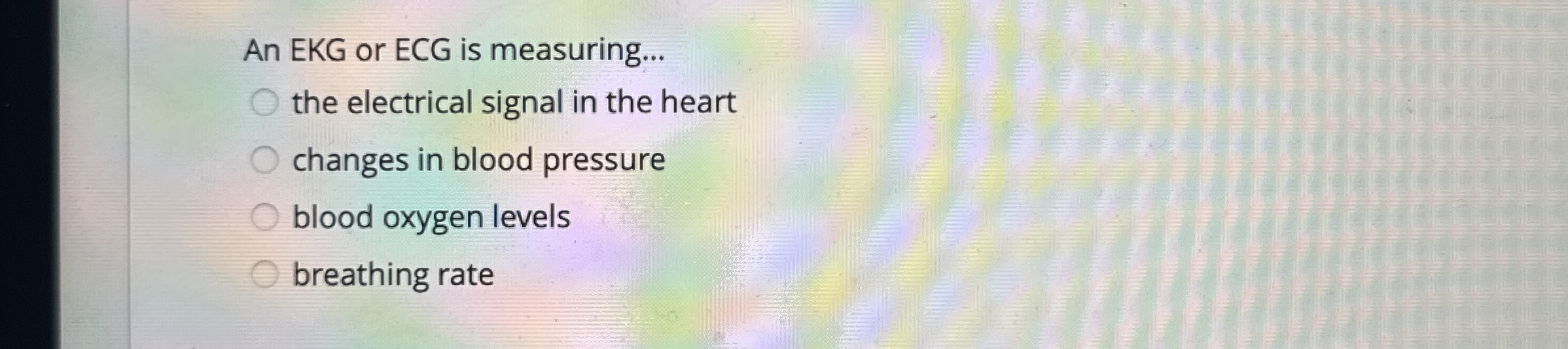 Solved An EKG or ECG is measuring...the electrical signal in | Chegg.com