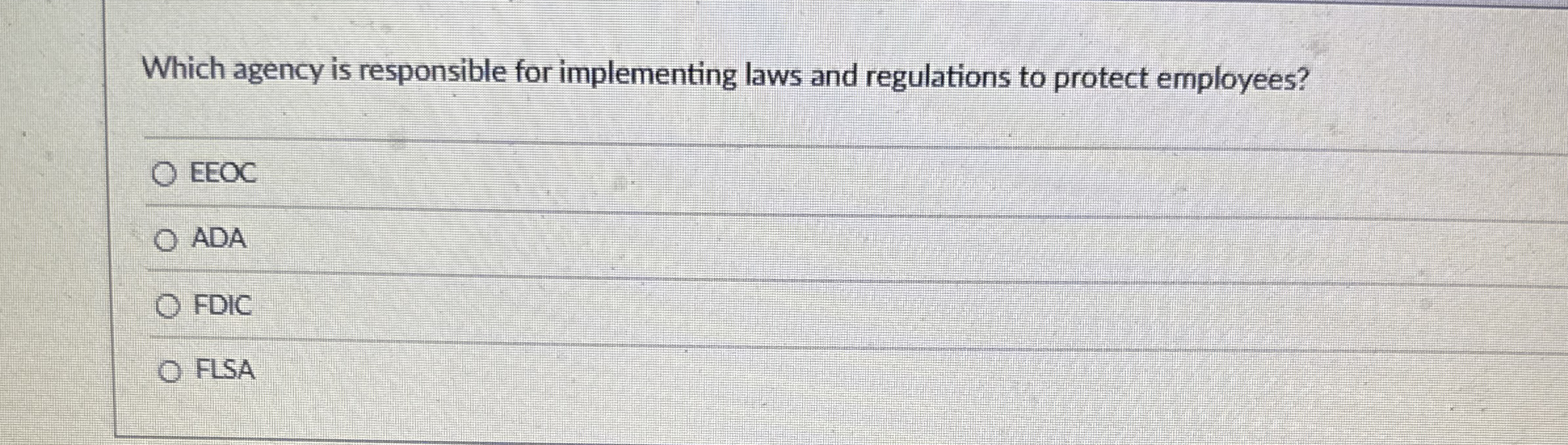 Solved Which agency is responsible for implementing laws and | Chegg.com
